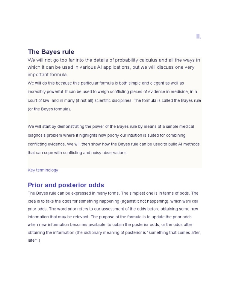 Bayes Rule for AI & Medicine | PDF | Odds | Mammography