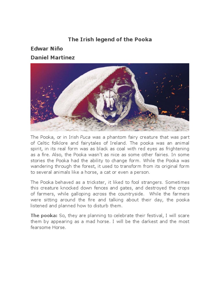 The Irish Legend of The Pooka Edwar Niño Daniel Martinez | PDF | Folklore