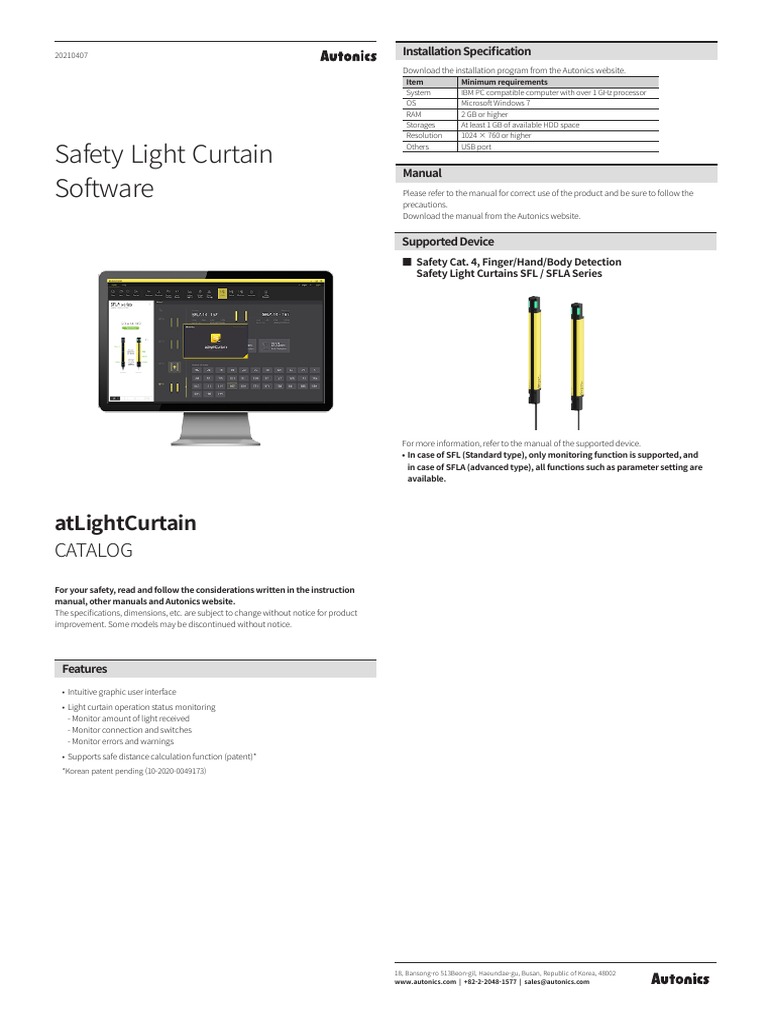 Safety Light Curtain Software: Atlightcurtain | PDF | Computer Monitor ...