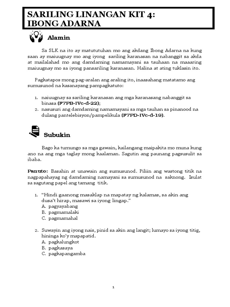 Quarter 4 Filipino 7 - Module 4 | PDF