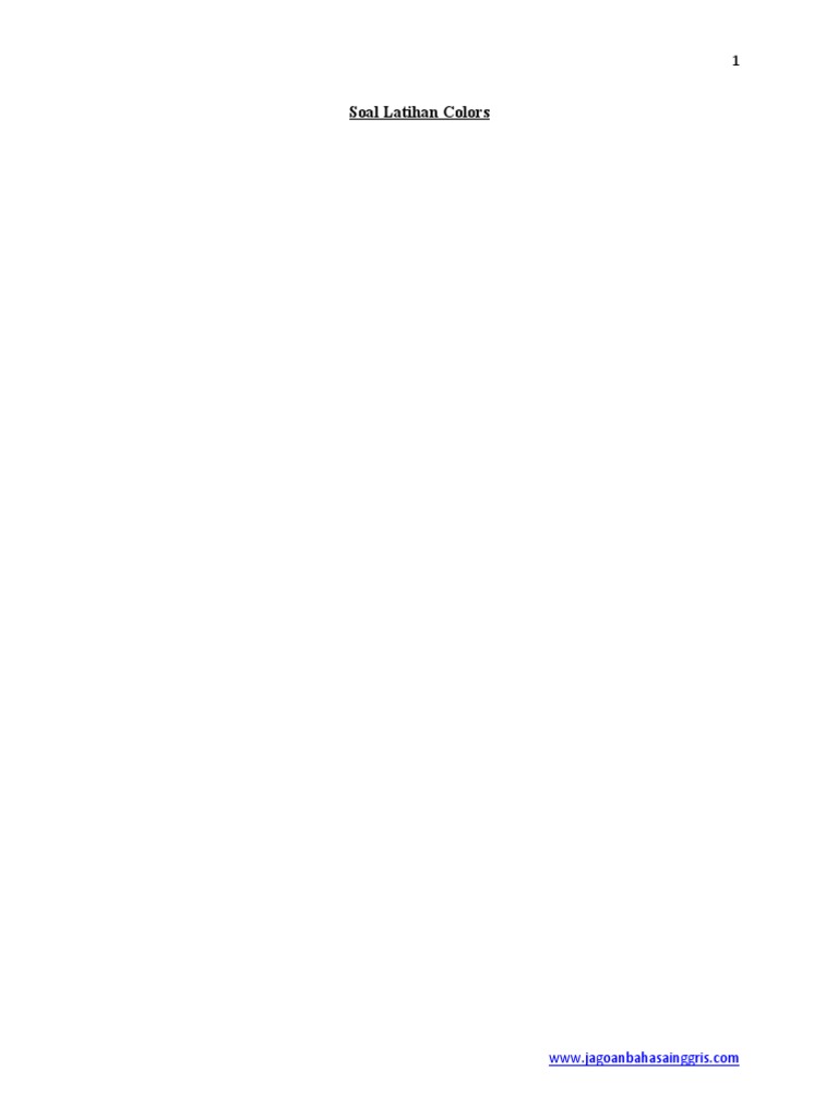 Soal Latihan Colors | PDF | Career & Growth | Wellness