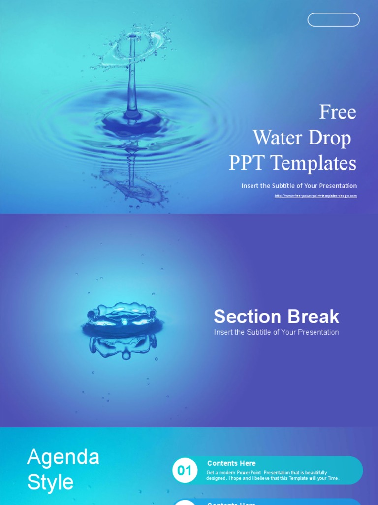 Free Water Drop PowerPoint Template | PDF | Microsoft Power Point ...