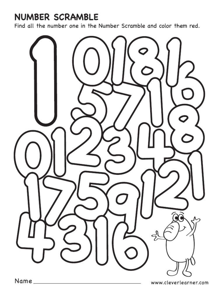 Number Scramble Coloring Worksheet 1 | PDF