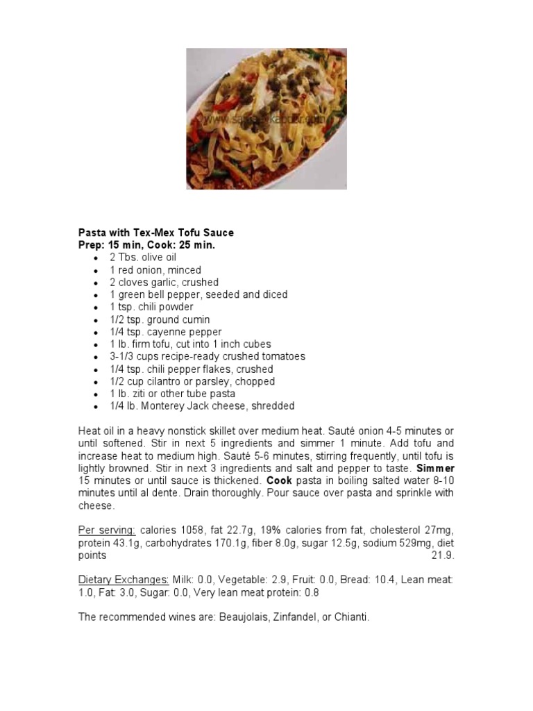 Pasta | PDF | Vitamin | Nutrition