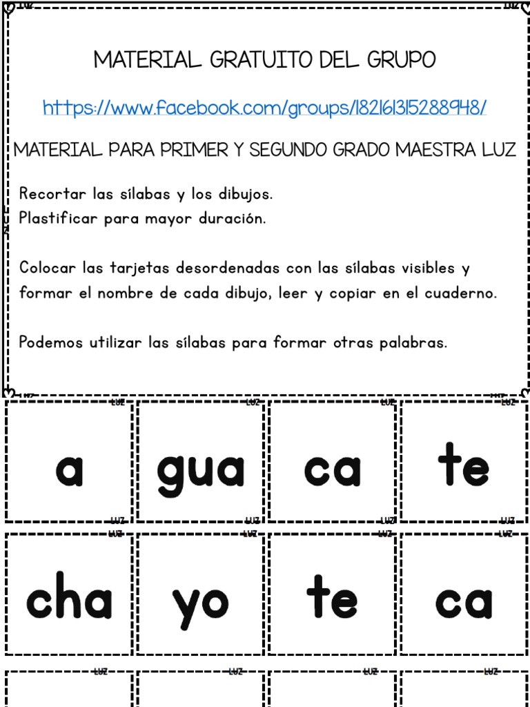 25 Construye Palabras, Lee y Escribe | PDF