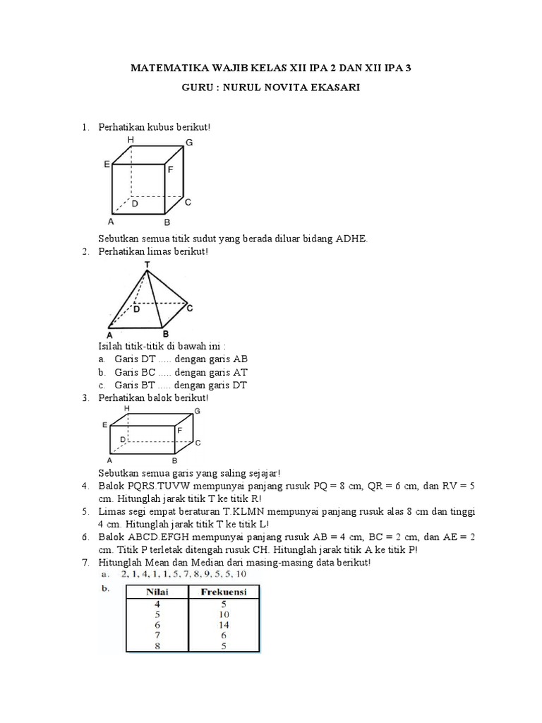 Matematika Wajib Kelas 12 Ipa 2 Dan 12 Ipa 3 | PDF