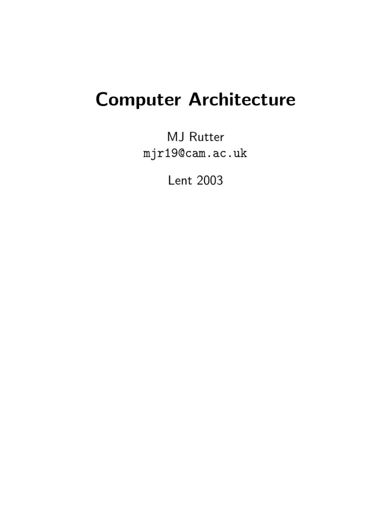 Computer Architecture | PDF | Central Processing Unit | Computer ...