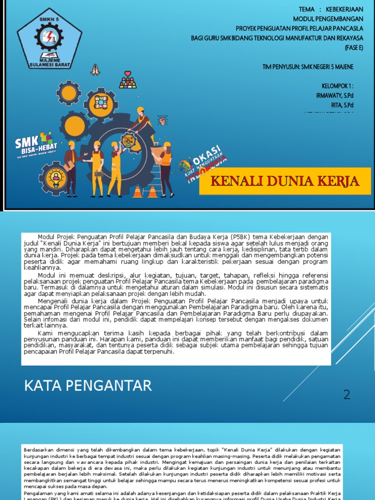 Modul P5BK - Tema Kebekerjaan - Kenali Dunia Kerja SMK 5 | PDF