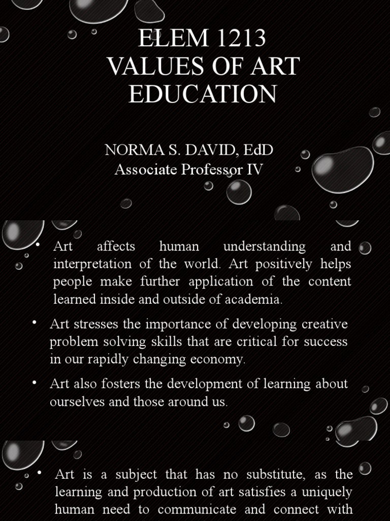 1.1 Values of Art in Education | PDF | Critical Thinking | Learning