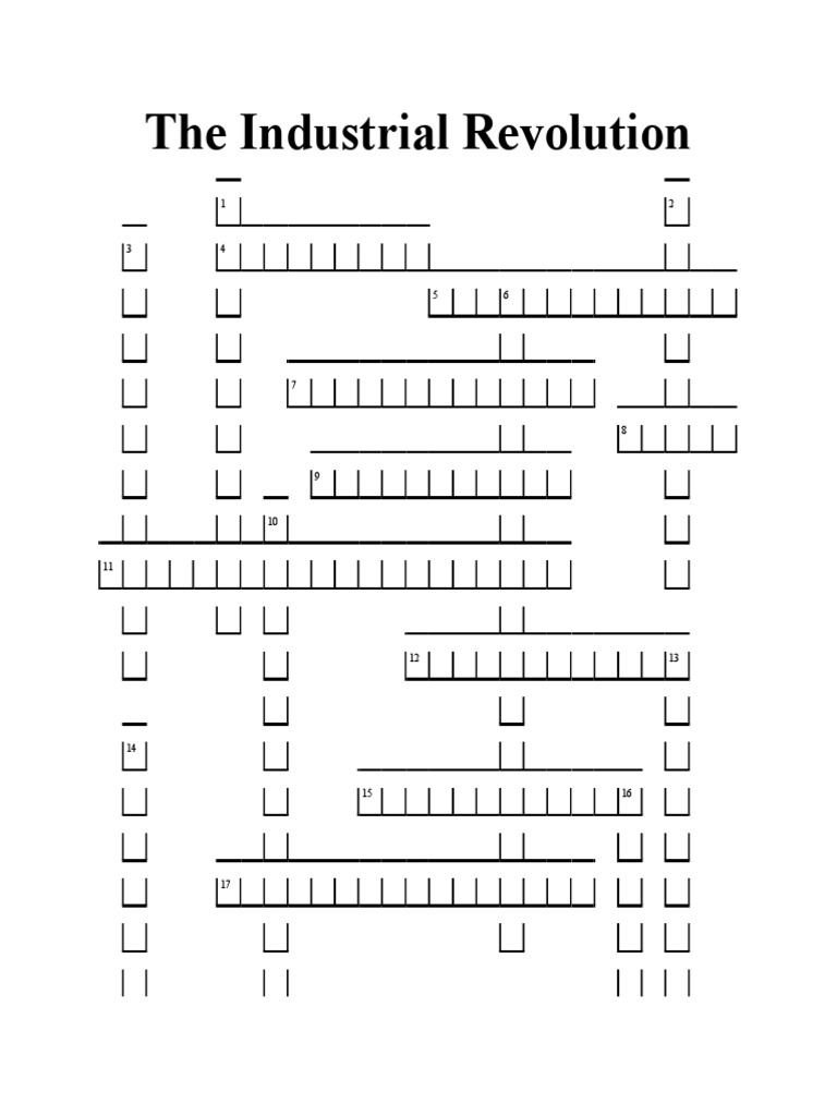 The Industrial Revolution Crossword | PDF | Slavery | Industrial Revolution