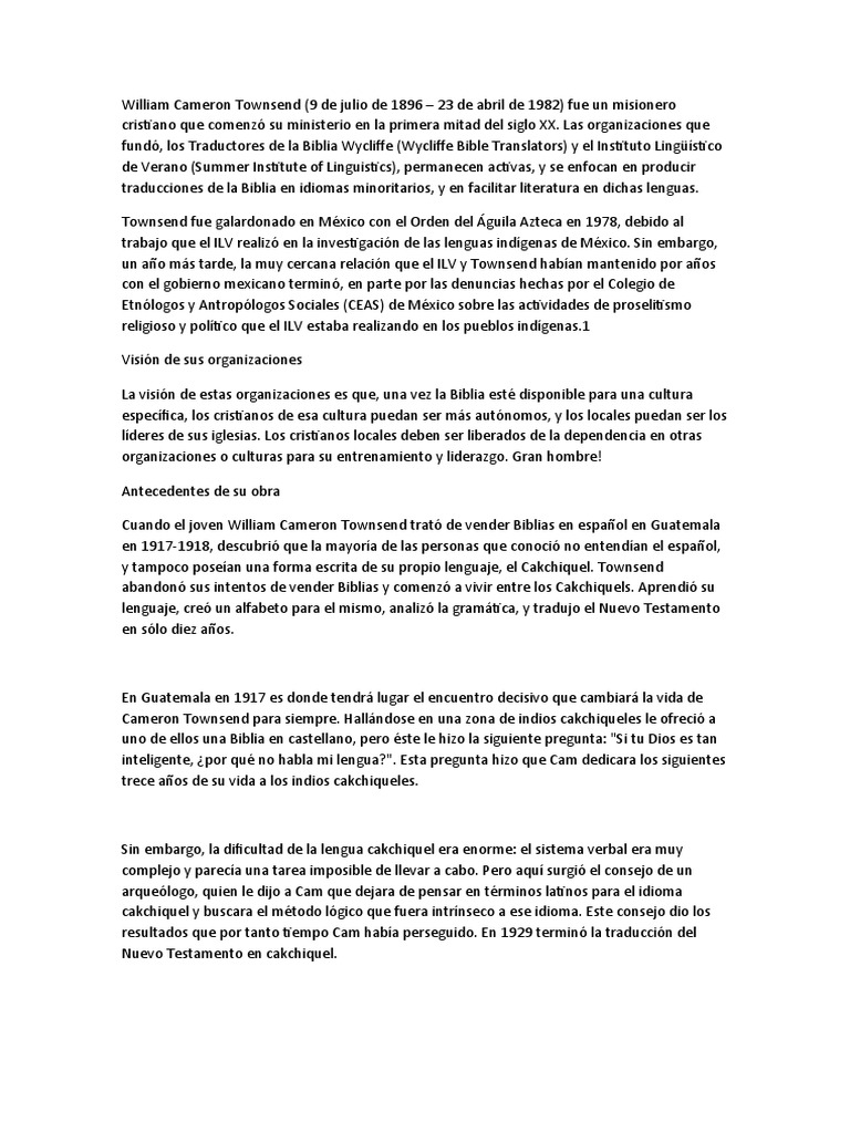 William Cameron Townsend | PDF