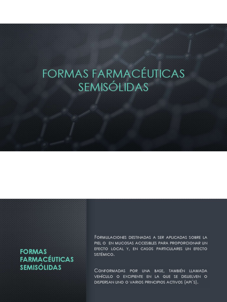 Formas Farmacéuticas Semisólidas | PDF | Medicamentos con receta | Piel