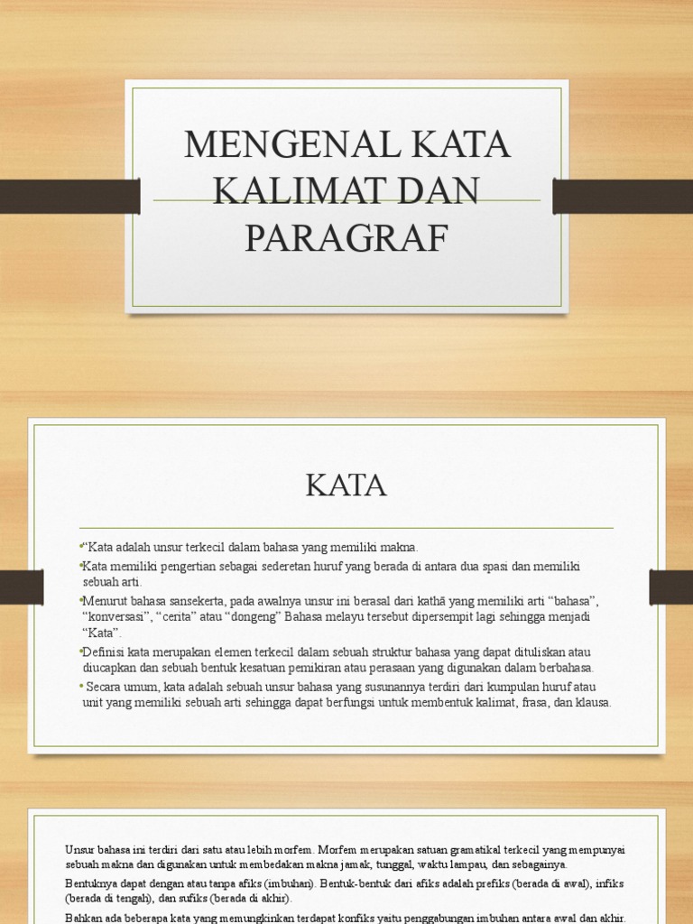 Mengenal Kata Kalimat Dan Paragraf | PDF