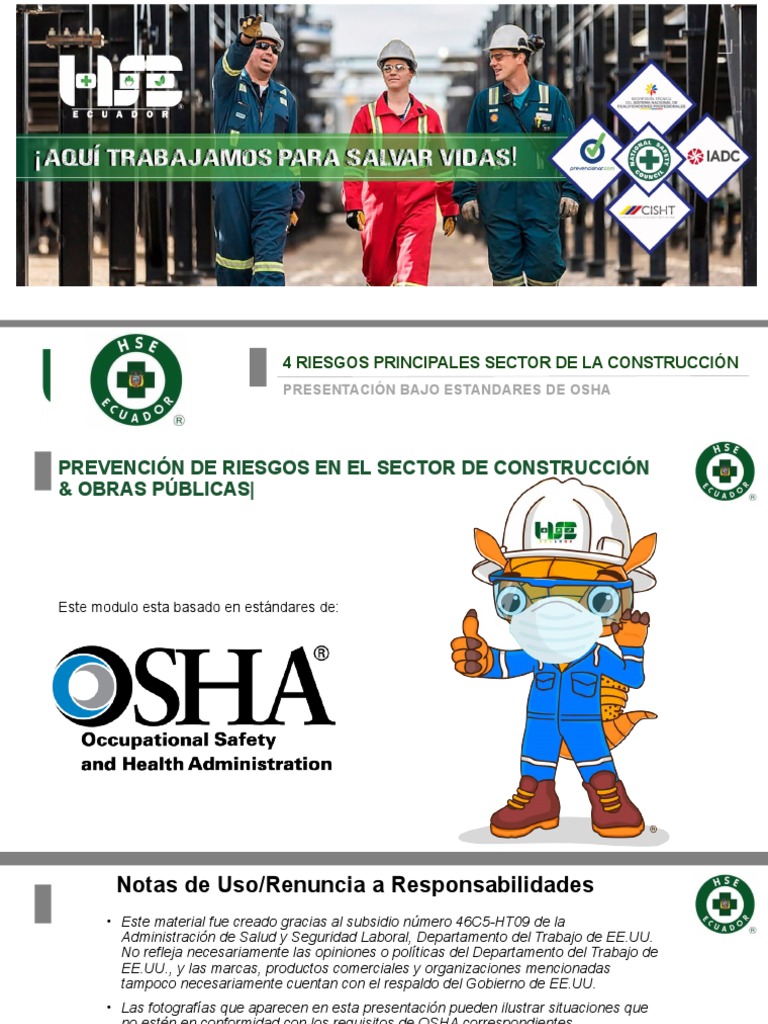 PPT PRL Construcción y Energia Electrica 2020 | PDF | Administración de Seguridad y Salud ...