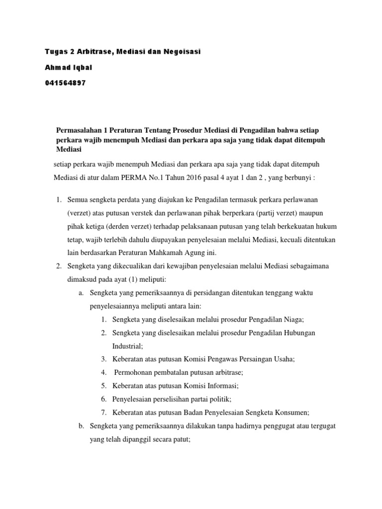 Tugas 2 Arbitrase | PDF