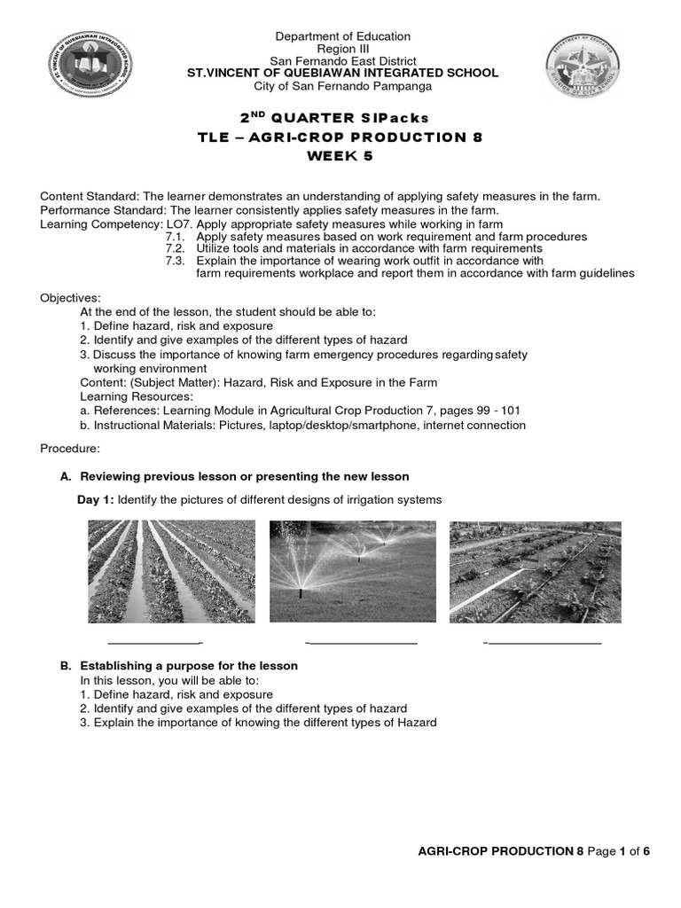 Tle-Q2-8-Agri-Crop Production | PDF | Emergency | Hazards