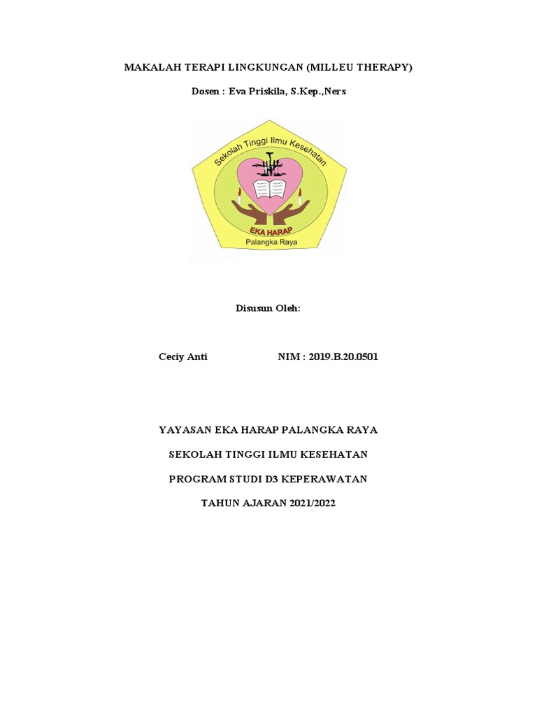 MAKALAH TERAPI LINGKUNGAN, Ceciy | PDF