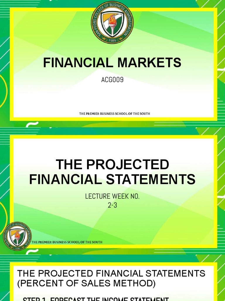 Lecture 4 - Projected Financial Statements | PDF | Retained Earnings ...