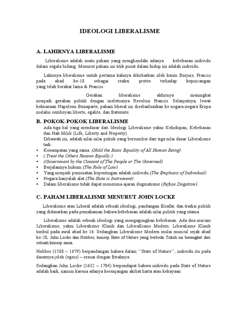 Ideologi Liberalisme | PDF | Politik