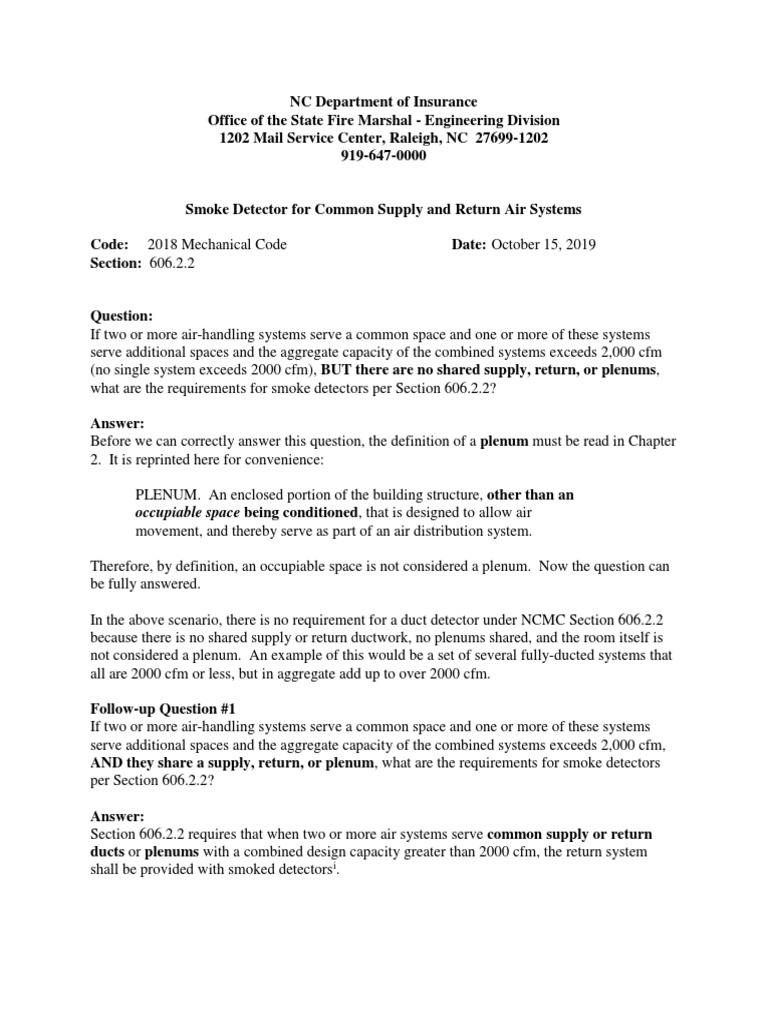 0606.2.2 - Smoke Detector For Common Supply and Return Air Systems - 0 ...