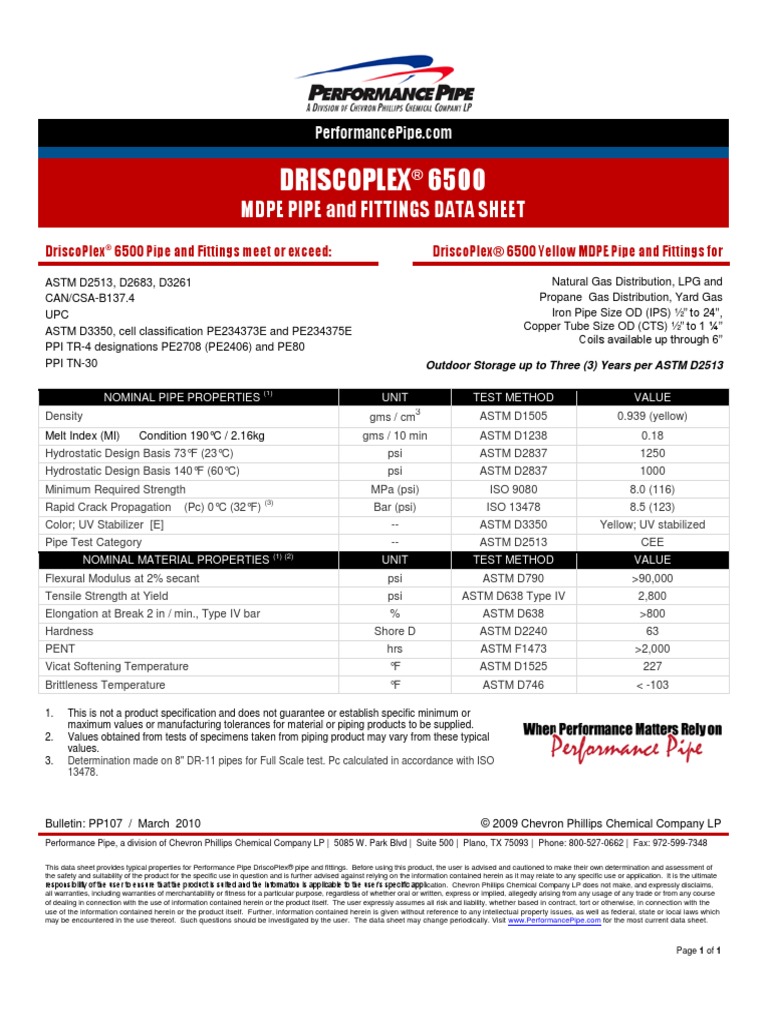 DRISCOPLEX 6500 Tubería y Accesorios | PDF | Pipe (Fluid Conveyance ...