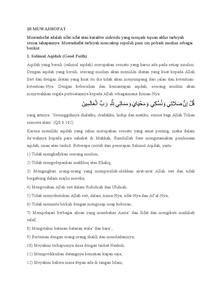 Muwashofat 1,2,3,7,8,9,10 | PDF