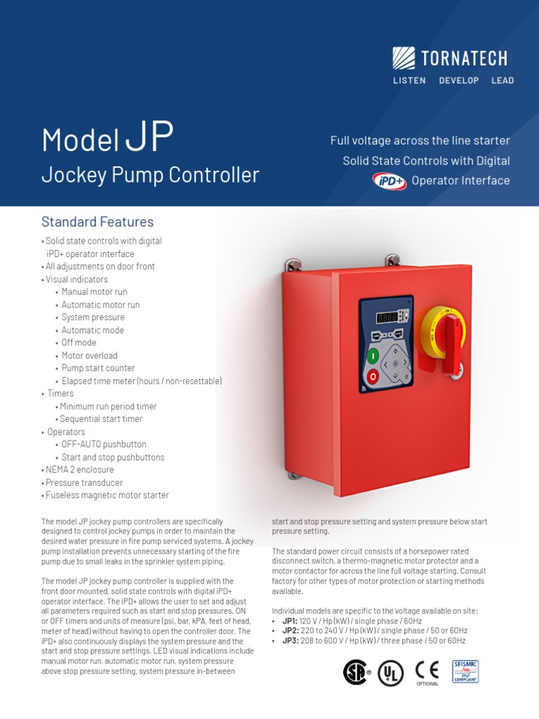 Jockey Pump Controller Overview | PDF | Pump | Electrical Engineering