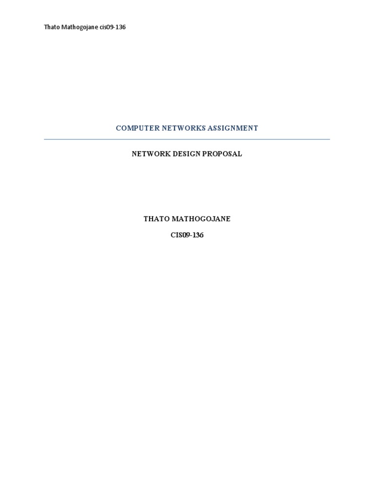 Computer Networks Assignment: Network Design Proposal | PDF | Internet ...