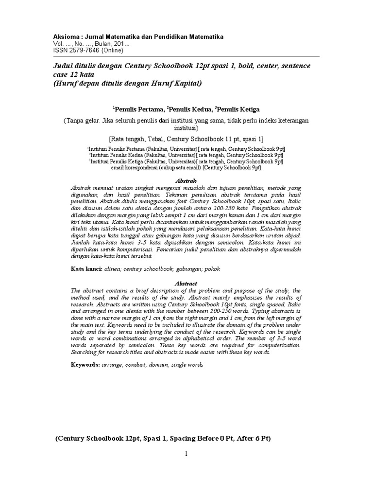 Template Jurnal Aksioma-1 | PDF