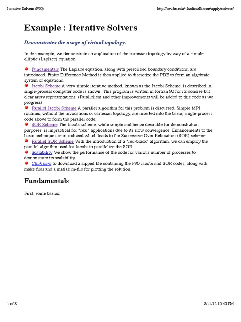 Example: Iterative Solvers: Fundamentals | PDF | Equations | Numerical Analysis