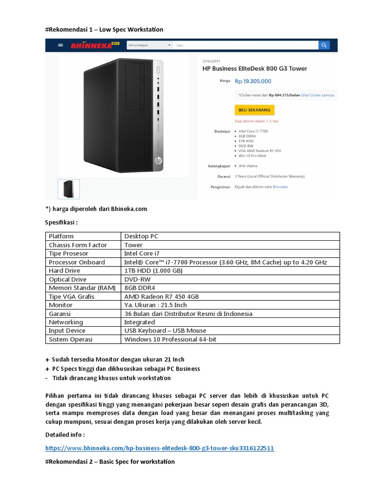 Spec PC Server - TV | PDF