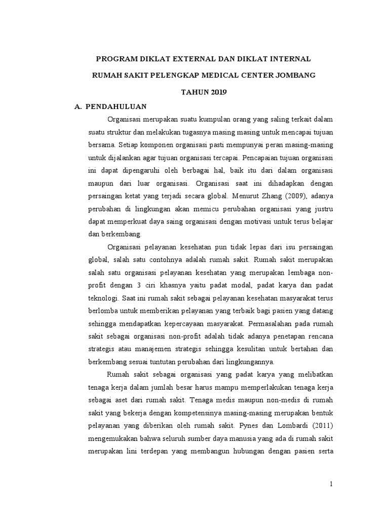 Program Diklat Exhouse Dan Inhouse Training | PDF