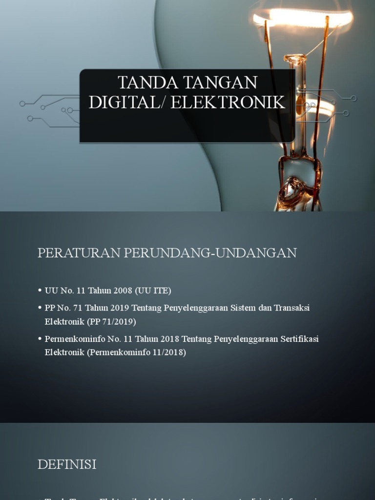 Tanda Tangan Elektronik: Regulasi dan Jenis | PDF