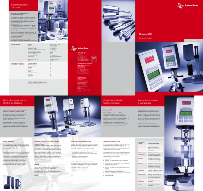Rheolab SP | PDF | Medición | Software