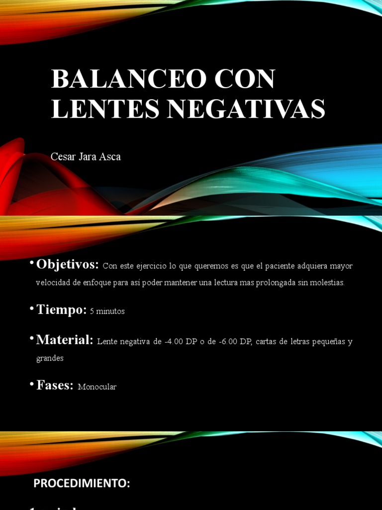 Balanceo Con Lentes Negativas | PDF