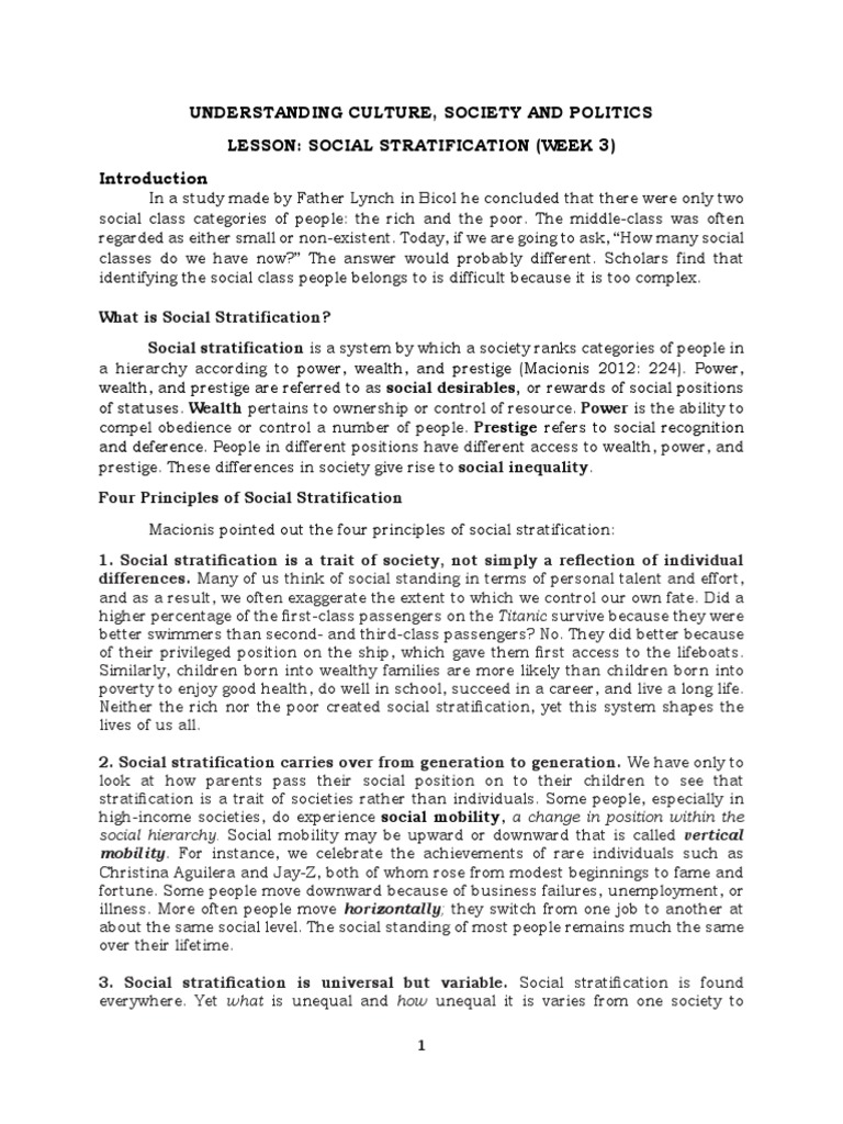 Lesson - Social Stratification | PDF | Social Stratification | Caste