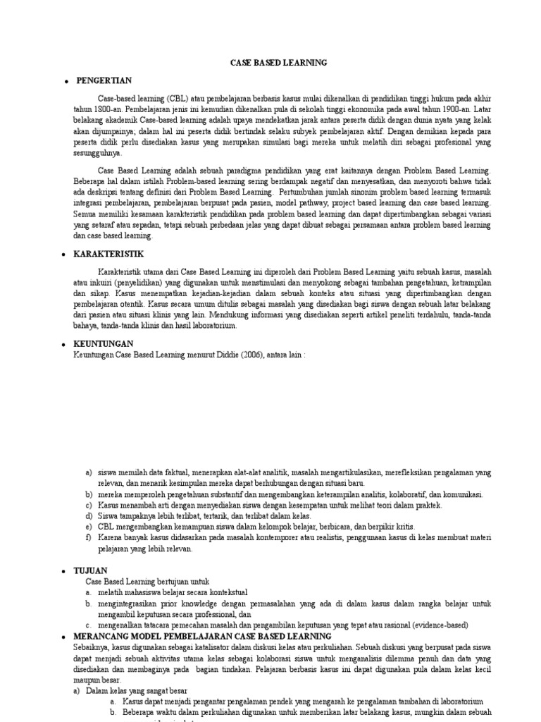 Case Based Learning (Kell) | PDF