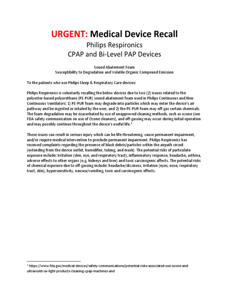 Philips Recall Letter 2021-11-16 A Cpap A Ventilator Recall Letter Us ...