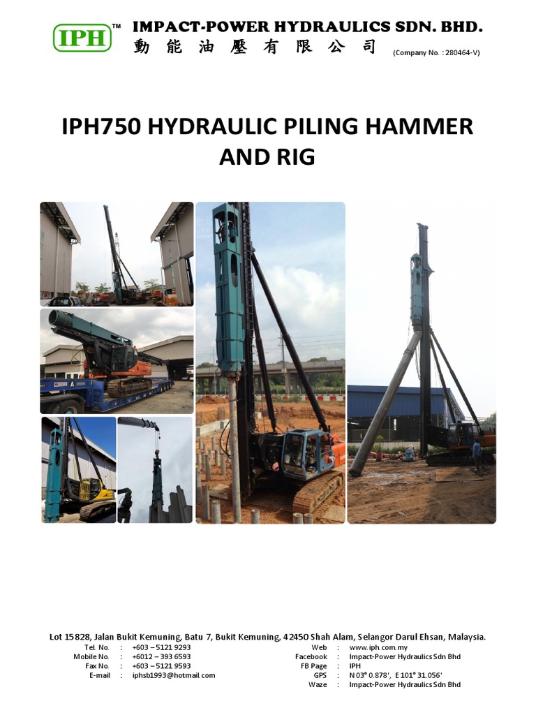 IPH750 Hydraulic Piling Hammer and Rig Technical Specs | PDF | Deep ...