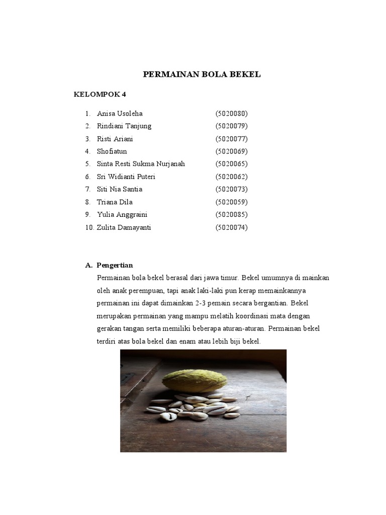 Permainan Bola Bekel | PDF