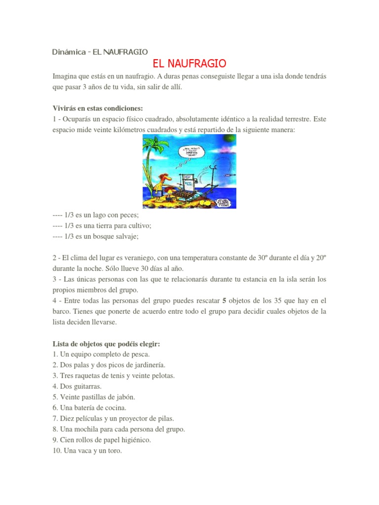 Dinámica El Naufragio | PDF | Hogar, jardinería y bricolaje