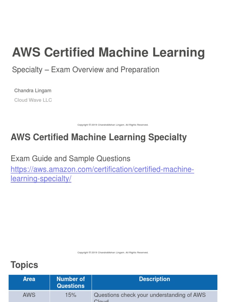 AWS Specialty Exam | PDF | Amazon Web Services | Machine Learning