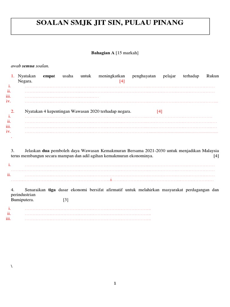 SMJK Jit Sin, Pulau Pinang | PDF