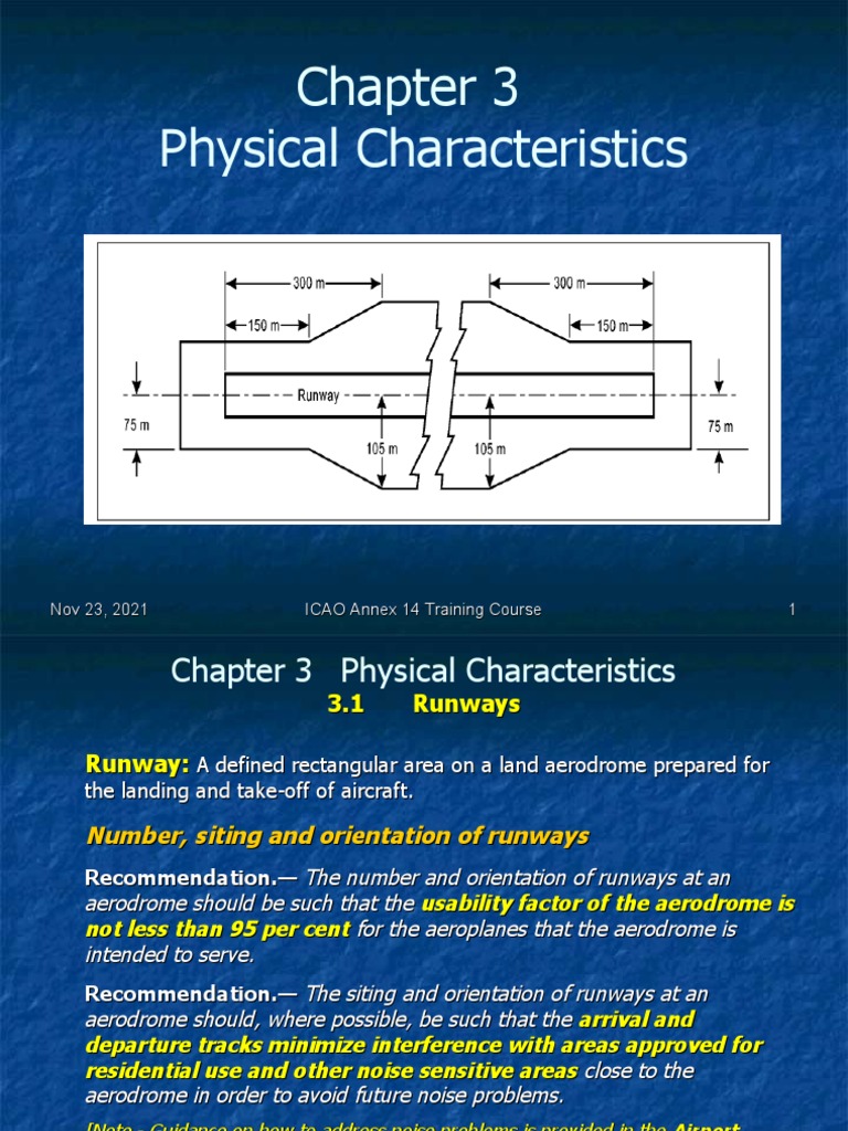 Physical Characteristics: Nov 23, 2021 ICAO Annex 14 Training Course 1 ...