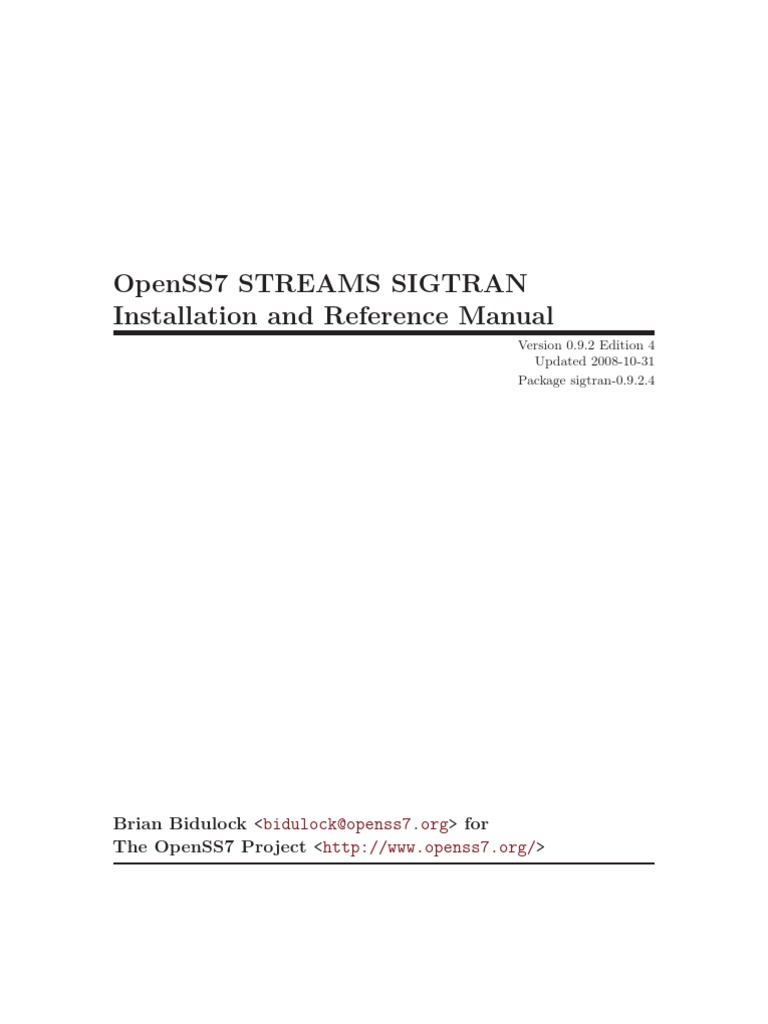 Sigtran Openss7 | PDF | Kernel (Operating System) | Unix