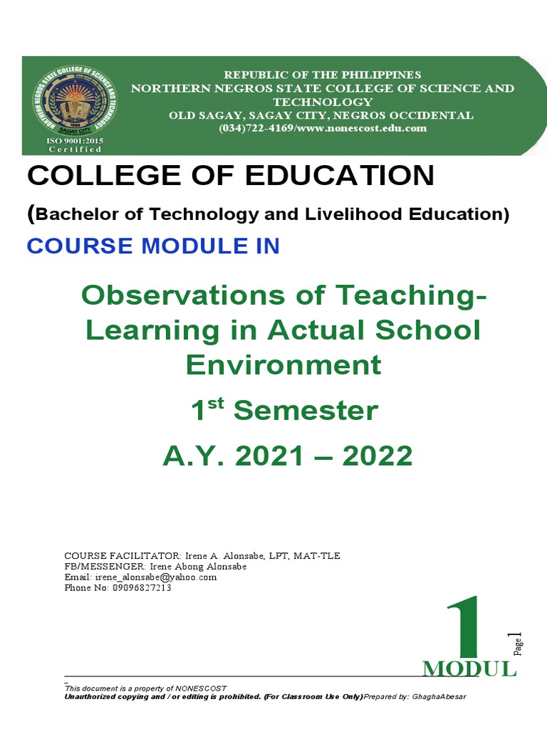 Edp112 Prelim Module | PDF | Learning | Classroom