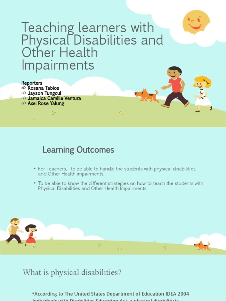 Strategies for Teaching Physical Disabilities | PDF | Disability ...