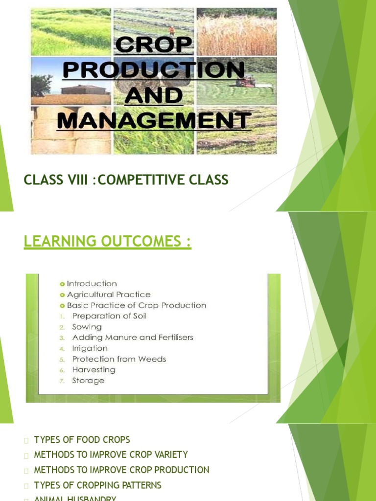 Agriculture Class: An Overview of Crop Production, Animal Husbandry ...