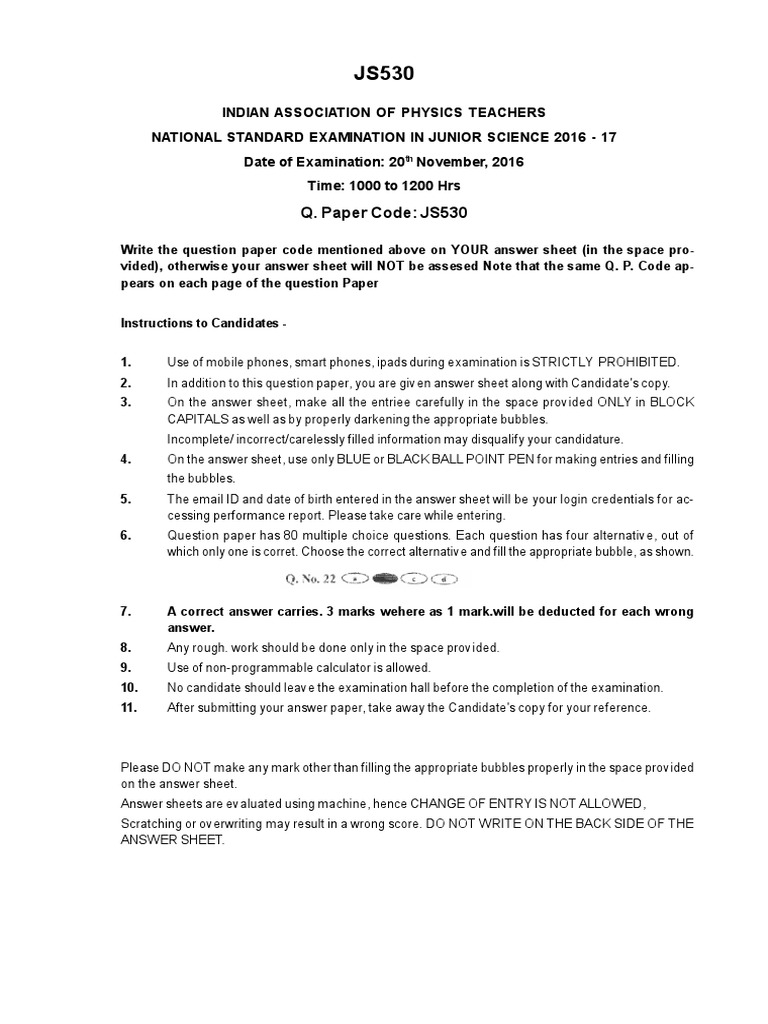 NSEJS IJSO Stage 1 2016 17 20 11 2016 Paper | PDF | Genotype | Physical ...