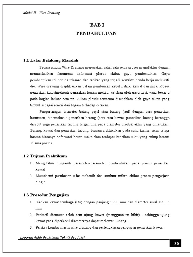 Modul II - Wire Drawing | PDF